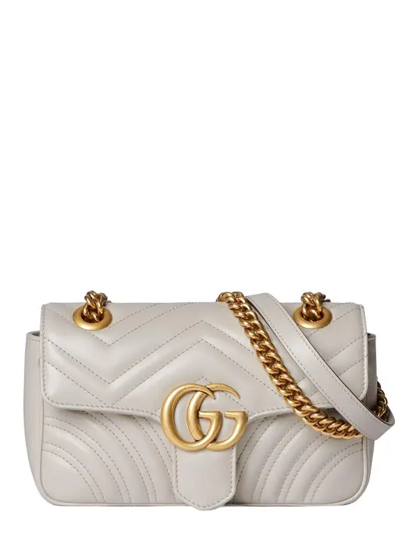 Gucci Gg Marmont Quilted Mini Shoulder Bag - Light Gray