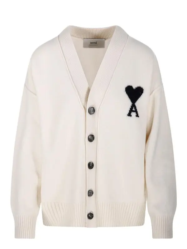 Ami De Coeur V-neck Cardigan - White