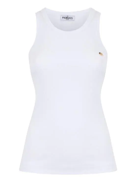 Fiorucci Angel Patch Ribbed Tank Top - White