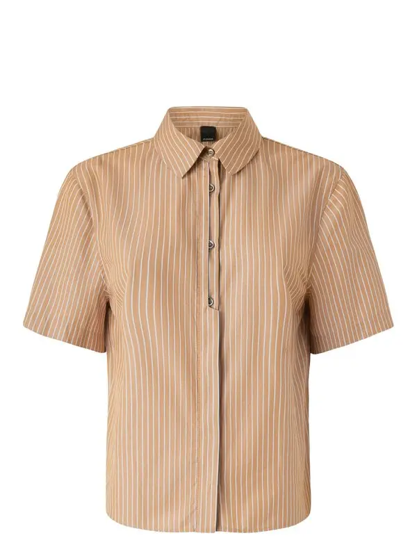 Pinko Striped Short-sleeved Shirt - Nude