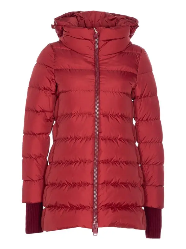 Herno Zip-up Hooded Down Jacket - Red