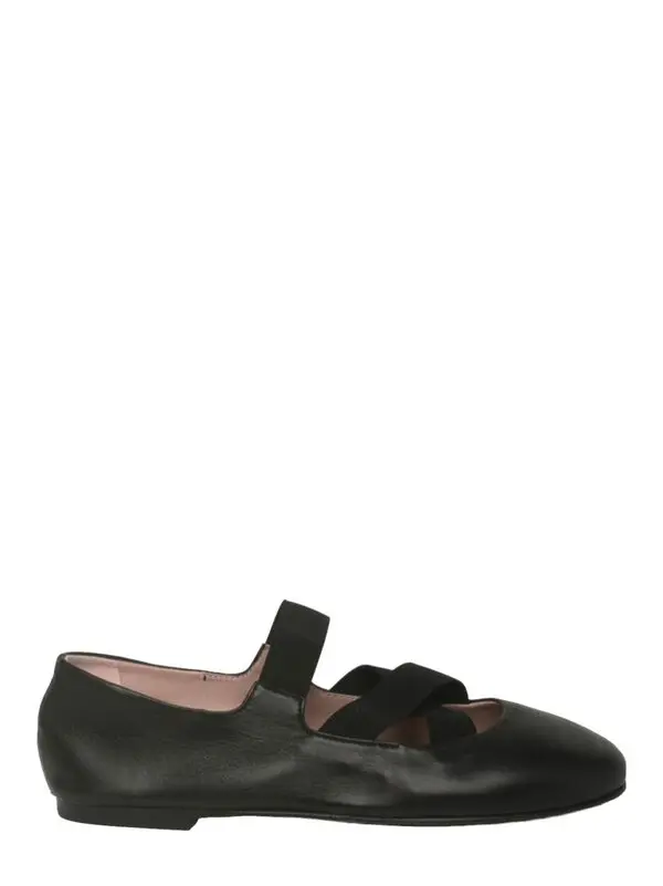 Pretty Ballerinas Nicole Ballet Flats With Criss-cross Straps - Negro