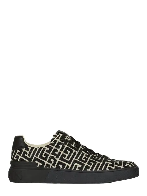 Balmain B-court Jacquard Monogram Sneakers - Black