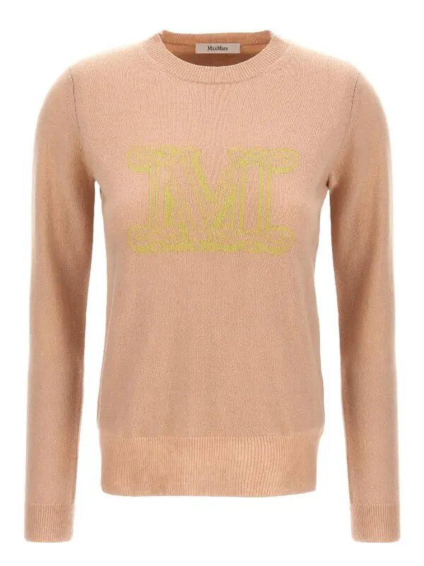 Max Mara Long-sleeved Round Neck Sweater - Nude