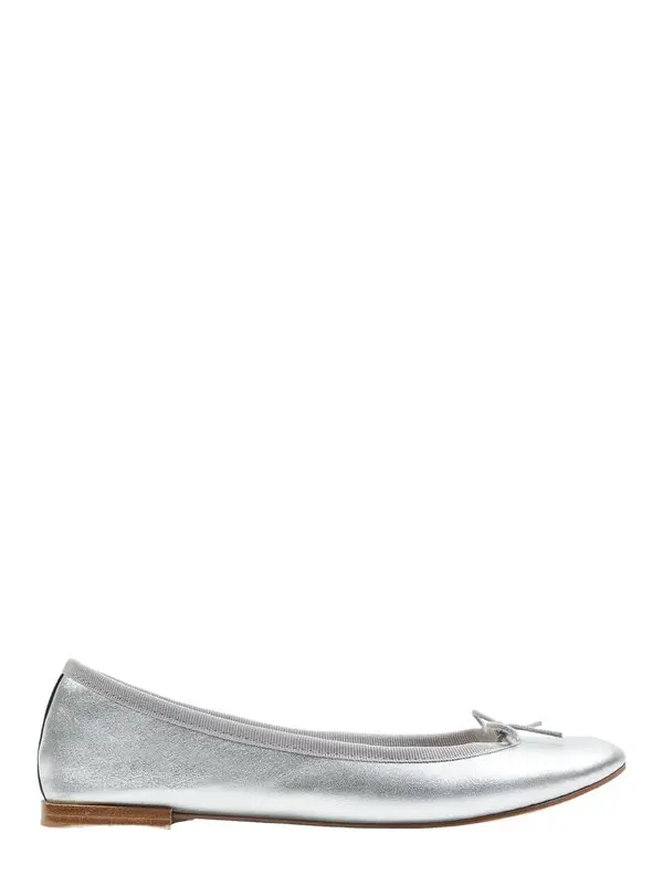 Repetto Ballerina Flats With Bow Detail - Silver