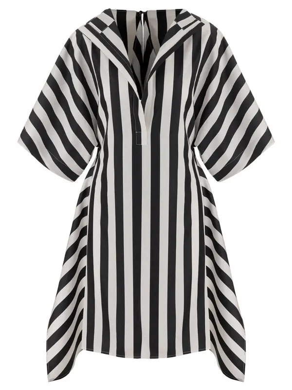 Jacquemus Striped Midi Dress - Black