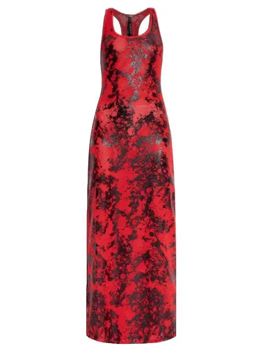 DIESEL® X Savage X Fenty Metallic Effect Maxi Dress - Red