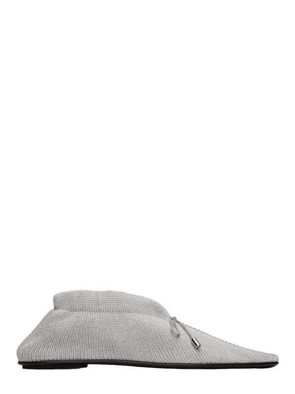 TOTEME Knitted Ballerina Flats With Bow Detailing - Gray