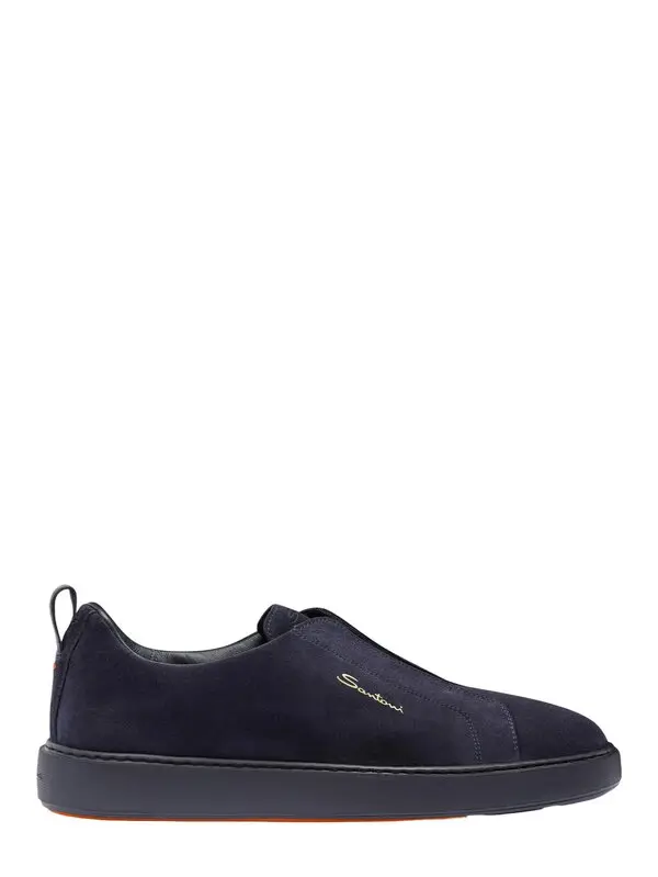 Santoni Round Toe Slip-on Sneakers - Blue