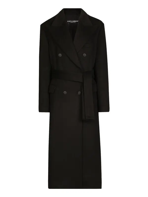 Dolce & Gabbana Double-breasted Belted Coat - Black