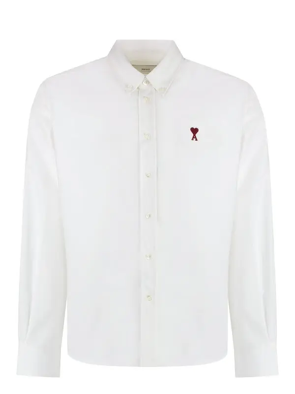 Ami Logo Patch Button-up Shirt - White