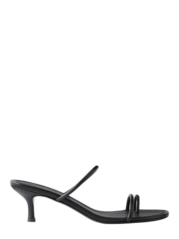 ST. AGNI Round Toe High-heeled Sandals - Black