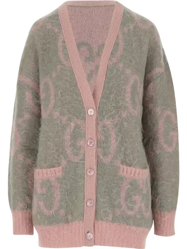 Gucci Reversible Gg Cardigan - Gray