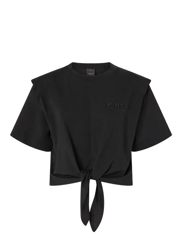 Pinko Tied Crewneck T-shirt - Black