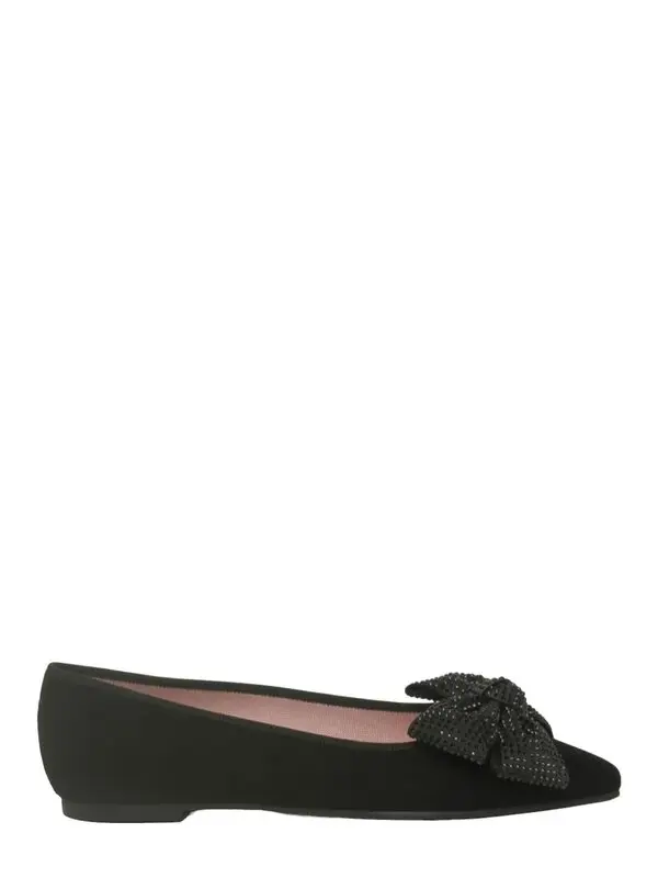 Pretty Ballerinas Ella Pointed Flats With Bow Detailing - Black