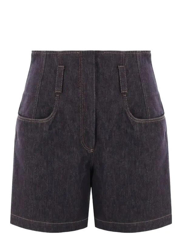 Brunello Cucinelli High-waisted Denim Shorts - Blue