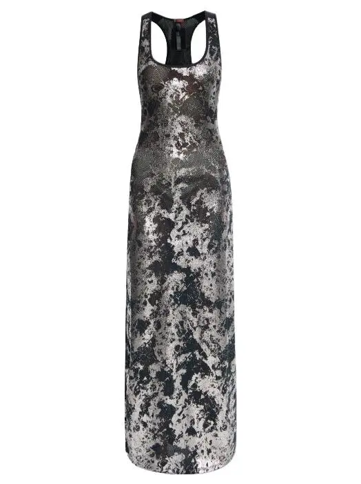DIESEL® C-finishnet Maxi Dress With Open Back And Racerback - Silver
