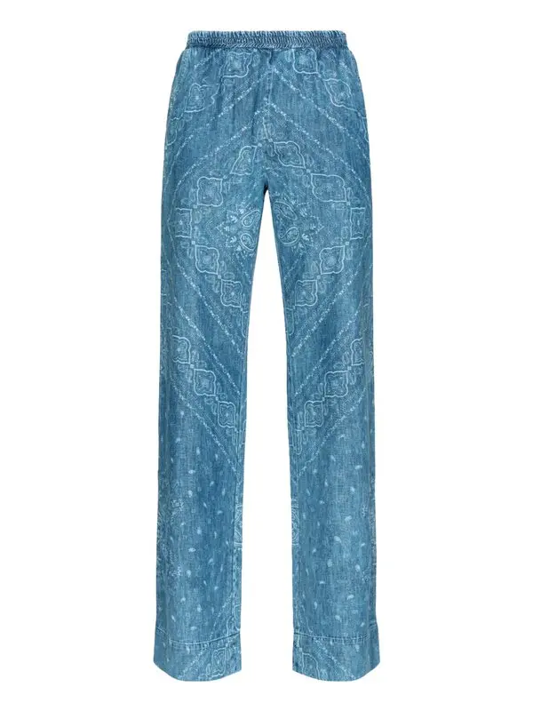 Pinko Namibia Paisley Print Wide-leg Pants - Blue