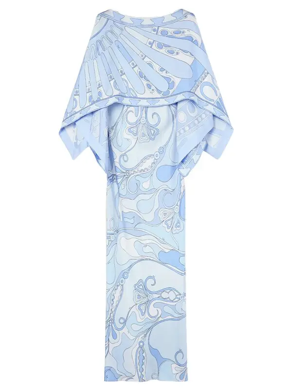 Emilio Pucci Printed Strapless Maxi Dress - Blue