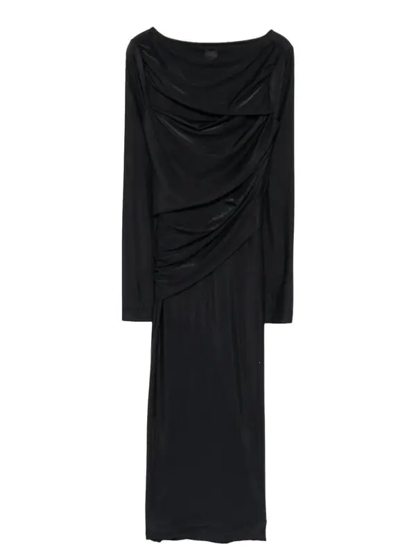Pinko Long Sleeve Draped Dress - Black