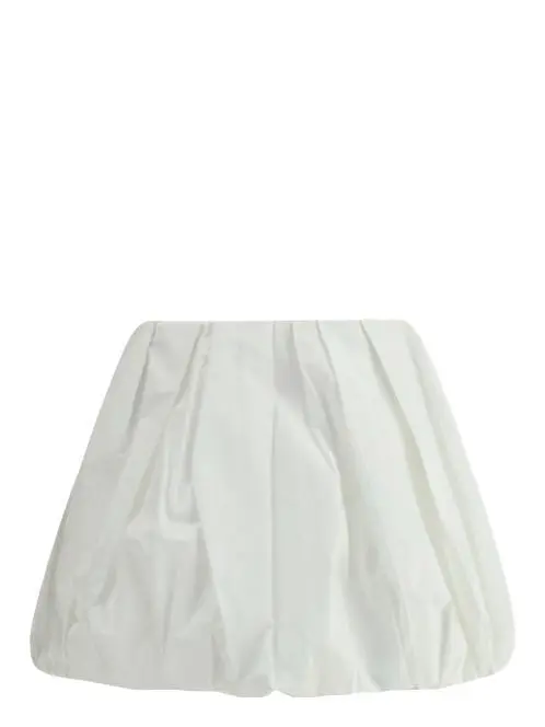 Pinko Pleated Poplin Mini Balloon Skirt - White