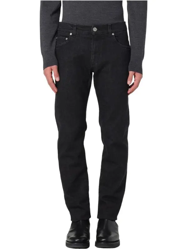 Etro Slim-cut Jeans With Logo Patch - Black