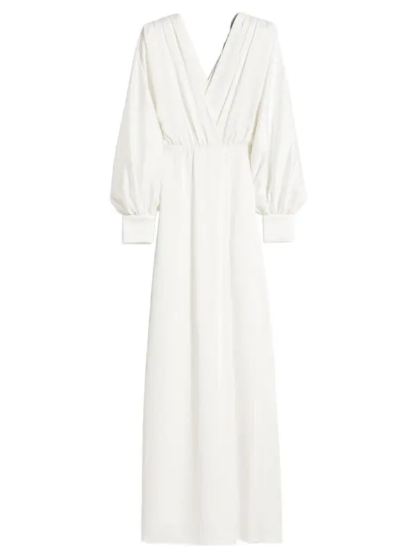 Max Mara V-neck Maxi Dress With Kimono Sleeves - White