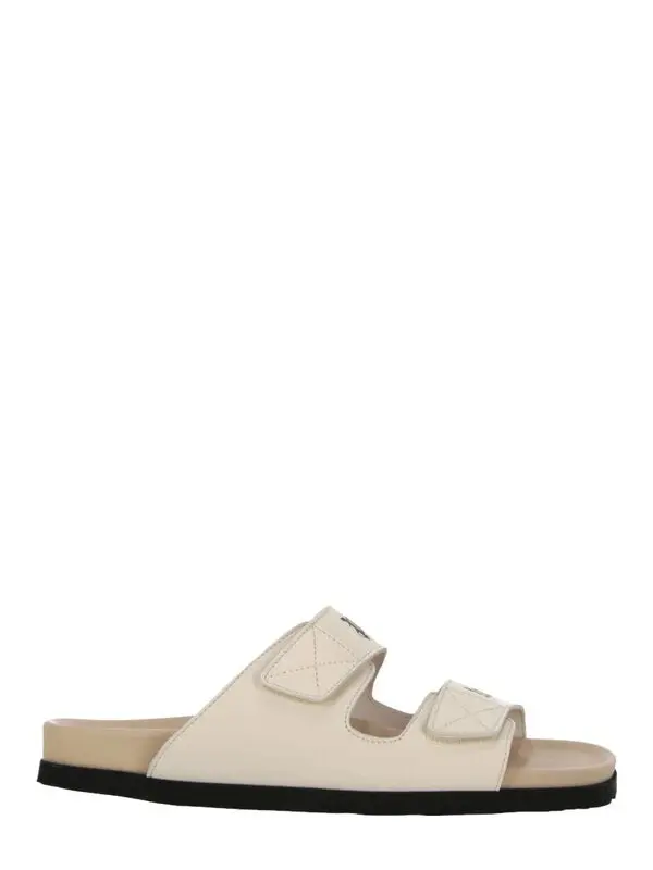 Palm Angels Logo Double Strap Slide Sandals - Nude