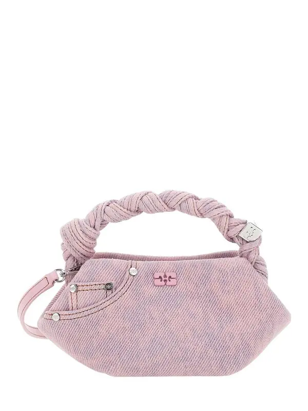 GANNI Small Bouclé Braided Tote Bag - Pink