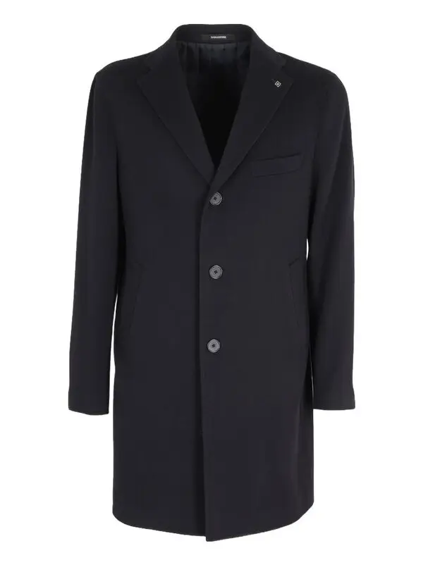 Tagliatore Classic Lapel Coat - Black