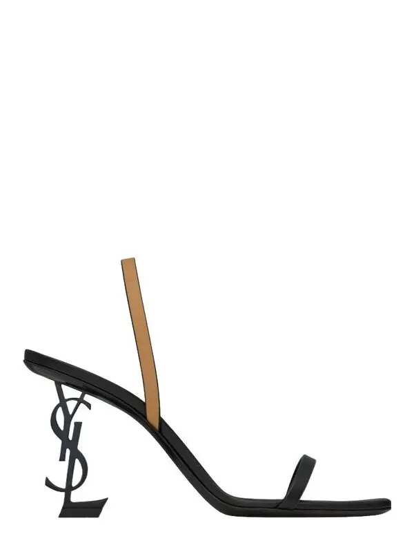 Saint Laurent Opyum Slingback Sandals - Black And Brown Gold