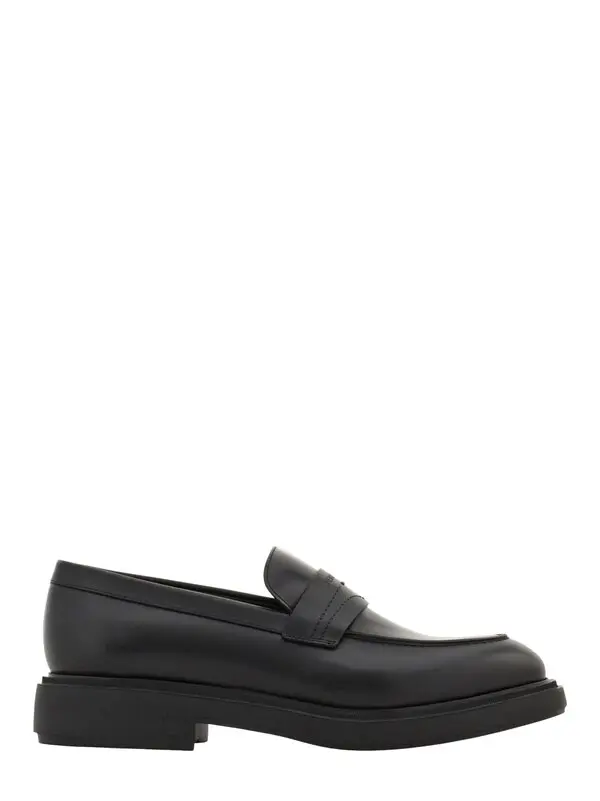 FERRAGAMO Logo Embossed Slip-on Loafers - Black