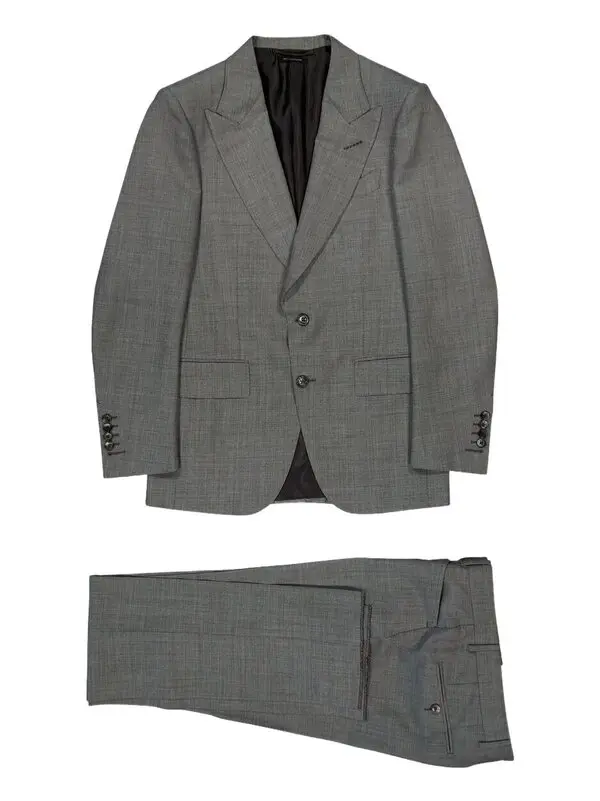 TOM FORD Single-breasted Straight Leg Tailored Suit - Grey