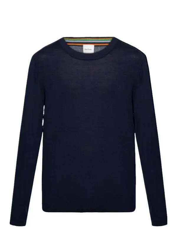 Paul Smith Logo Embroidered Jumper - Navy Blue