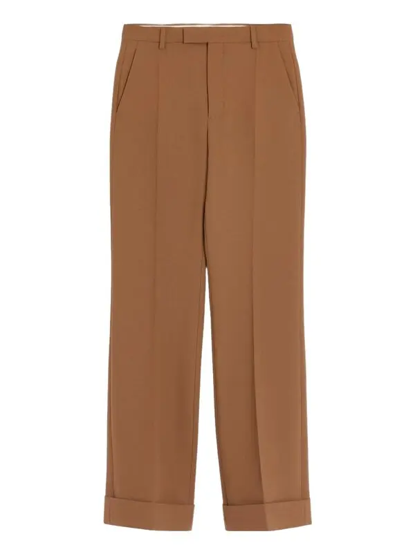 Valentino Garavani Pleated Straight Leg Trousers - Brown