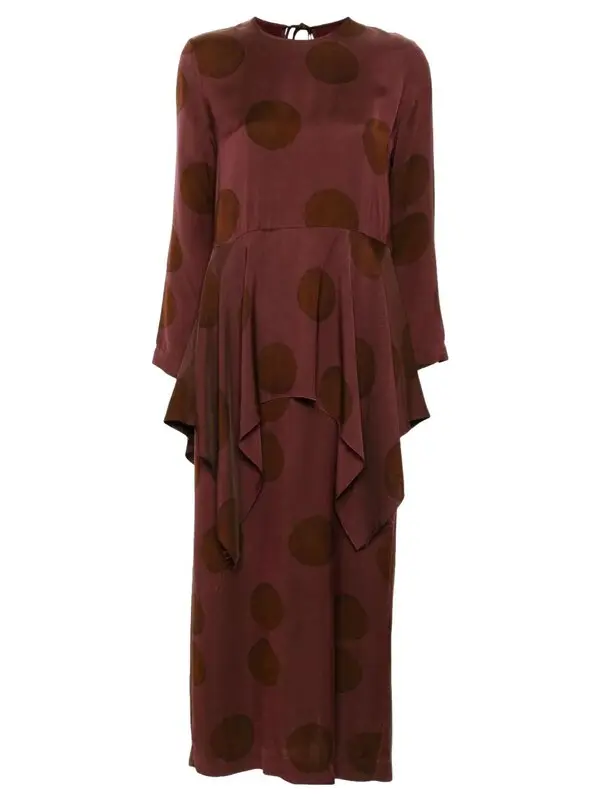 UMA WANG Polka Dot Dress - Rose Brown