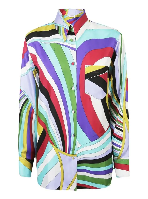 Emilio Pucci Graphic Print Silk Shirt - Multicolor