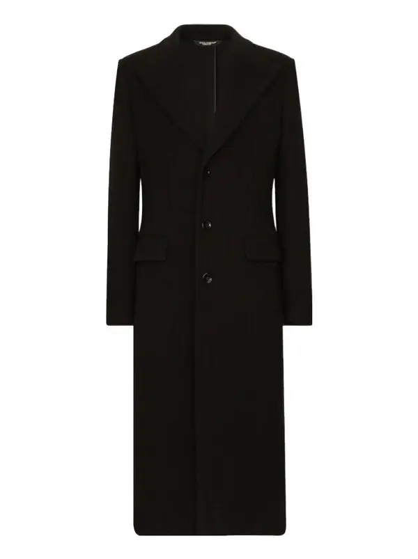 Dolce & Gabbana Single-breasted Long Coat - Black