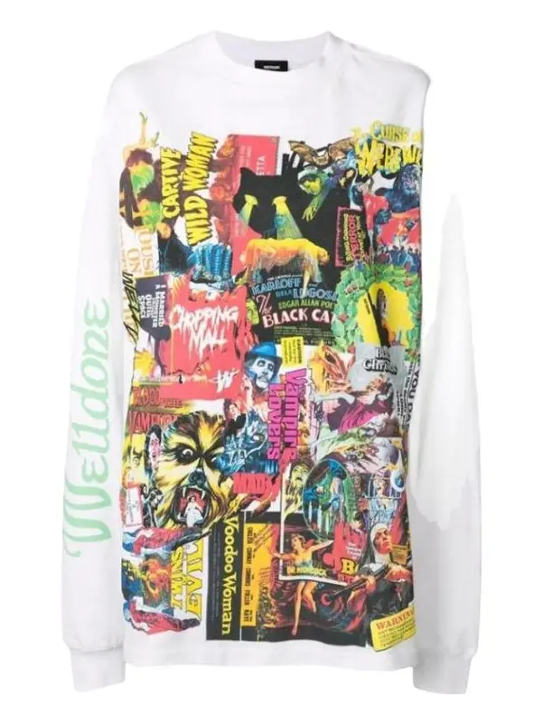 We11Done Graphic Print Long Sleeve T-shirt - No