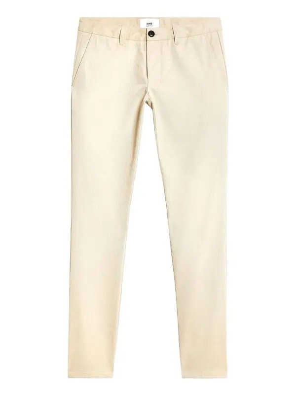 Ami Button Detailed Slim Fit Pants - White