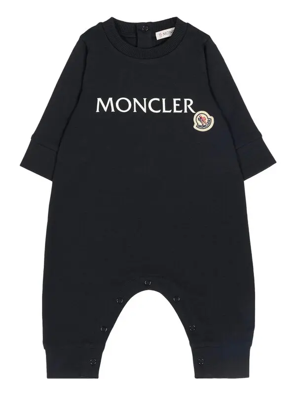 Moncler Logo Print Baby Grow - Blue