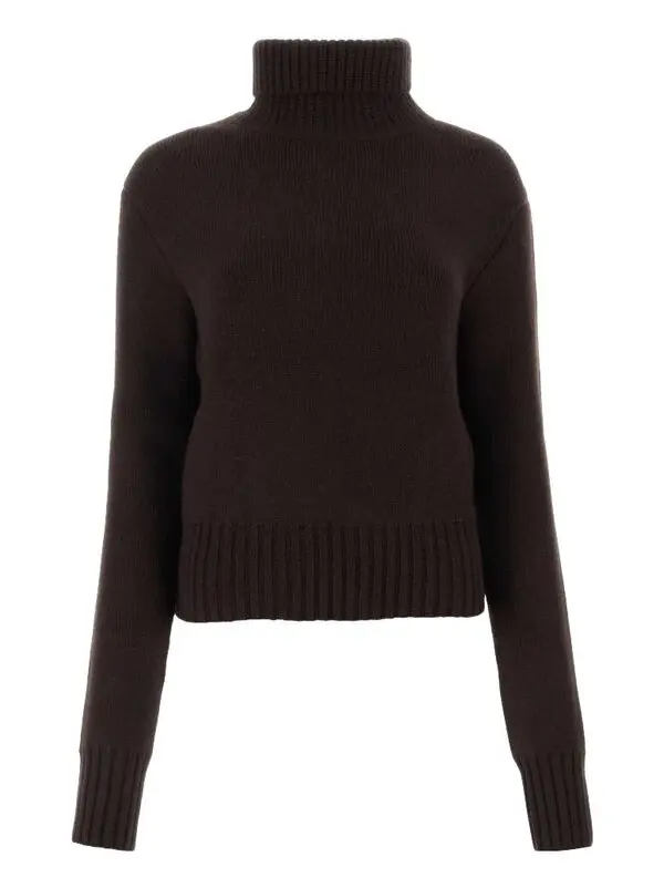 Khaite Jovie Turtleneck Cropped Jumper - Black