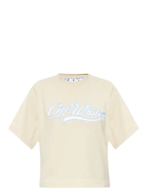 Off-White Logo-print Cropped T-shirt - White
