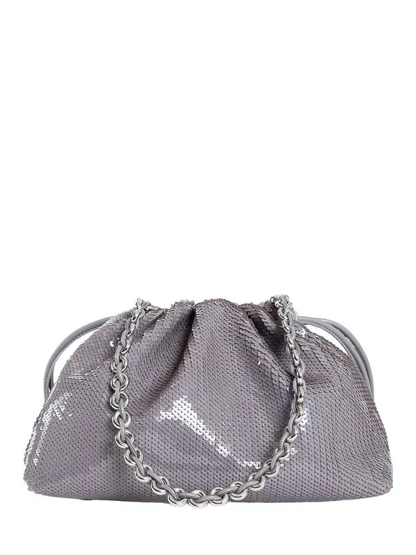 Loewe Flamenco Sequined Medium Purse Bag - Grey