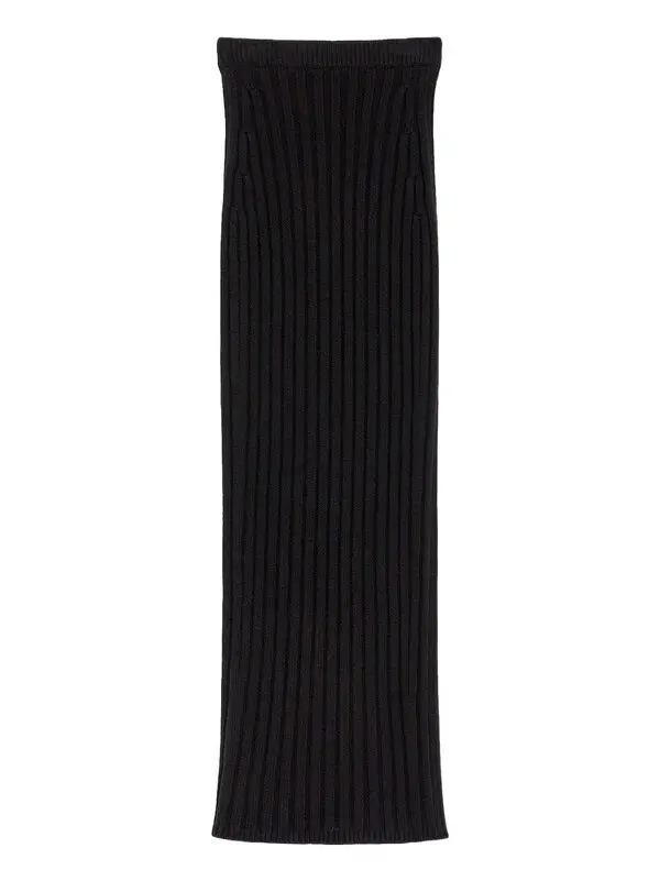 Max Mara High-waisted Ribbed Knit Skirt - Black