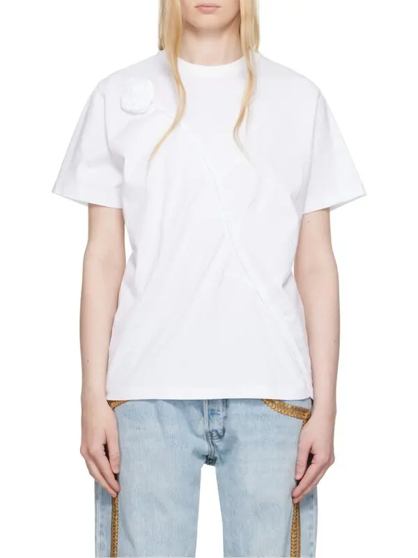 Coperni Short Sleeve T-shirt With Applique - White