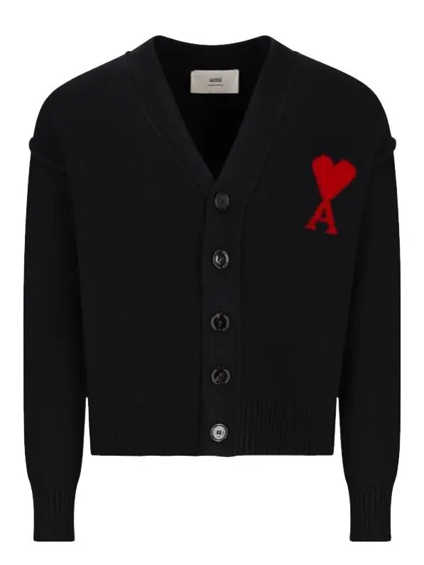 Ami De Coeur Logo Cardigan - Black