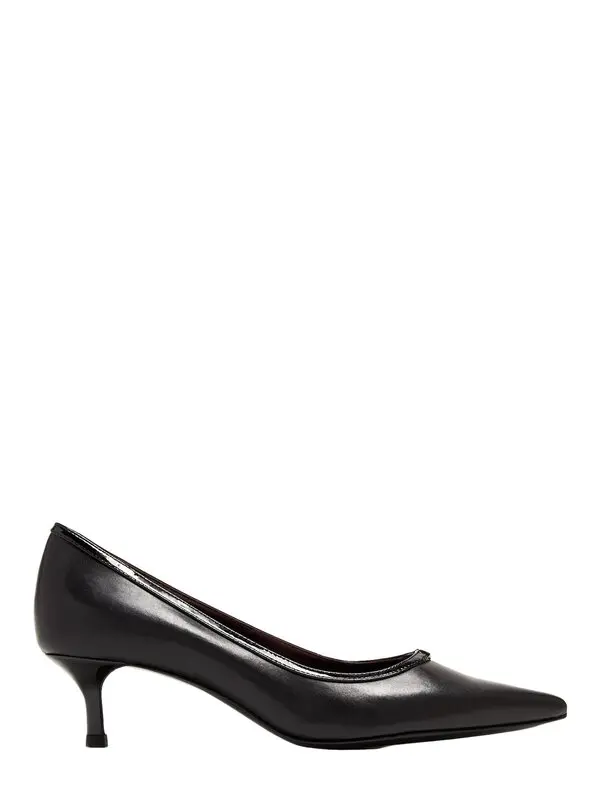 Tory Burch Double T Pointed Toe Pumps - Black