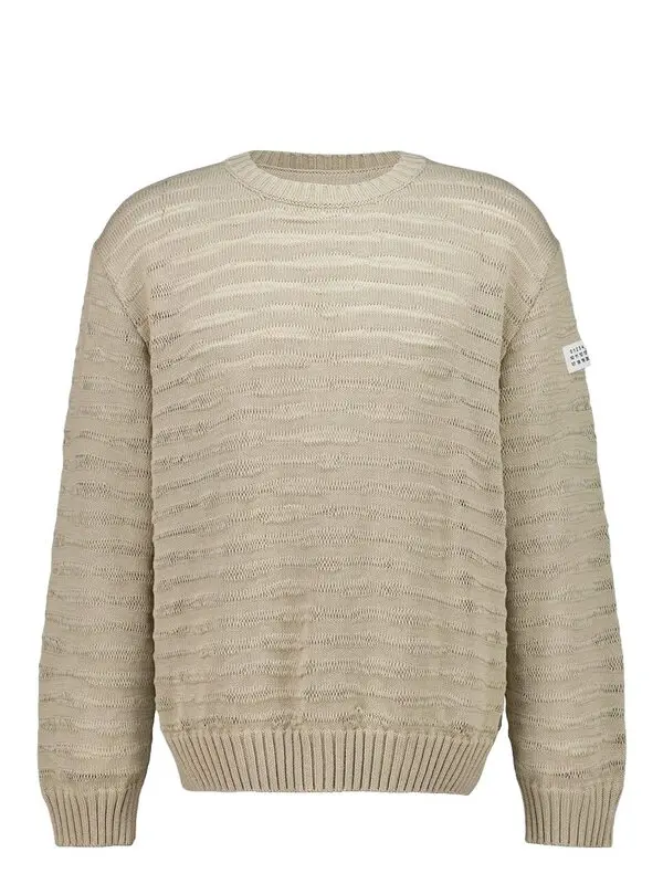 MAISON MARGIELA Striped Knitted Jumper - Beige