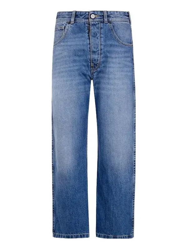 MAISON MARGIELA Buckled Cotton Jeans - Blue